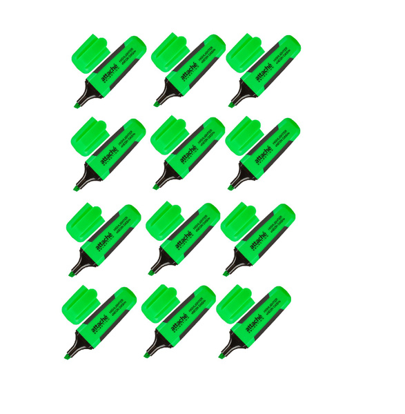Attache Selection Маркер текстовыделитель, Neon Dash, 1-5 мм, зеленый, 12 уп - купить с ...