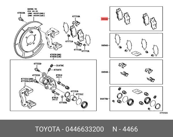 Колодки тормозные Toyota 04466-33200 - купить по низким ценам в ...