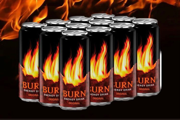Энергетический напиток Burn Оригинальный 12 банок по 0,25л - купить с ...