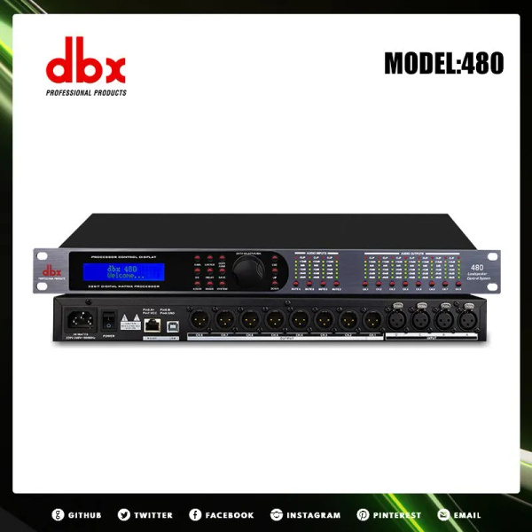 DBX 480 4 входа 8 выходов аудио процессор, цифровой кроссовер ...