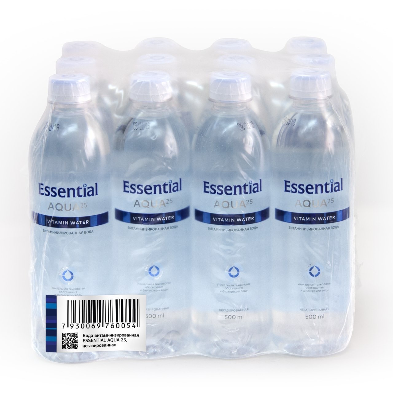 Вода Essential Aqua витаминизированная 0,5 литра, без газа, пэт, 12 шт ...