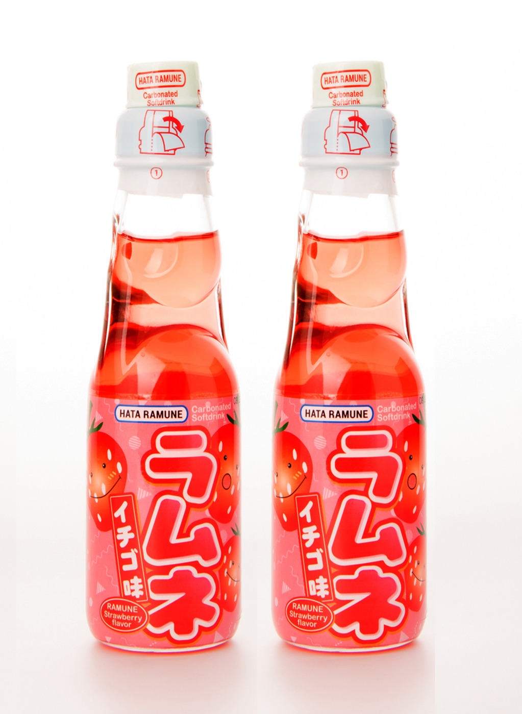 Японский лимонад Ramune Lemonade (Рамуне) КЛУБНИКА, 2 шт по 200 мл ...