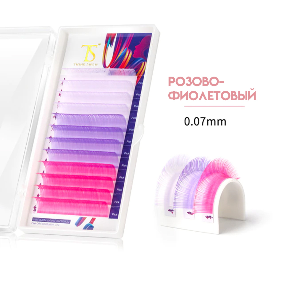 Think Show ресницы микс трёх цветов Purple Pose,12 линий,(12мм,C, 0 ...
