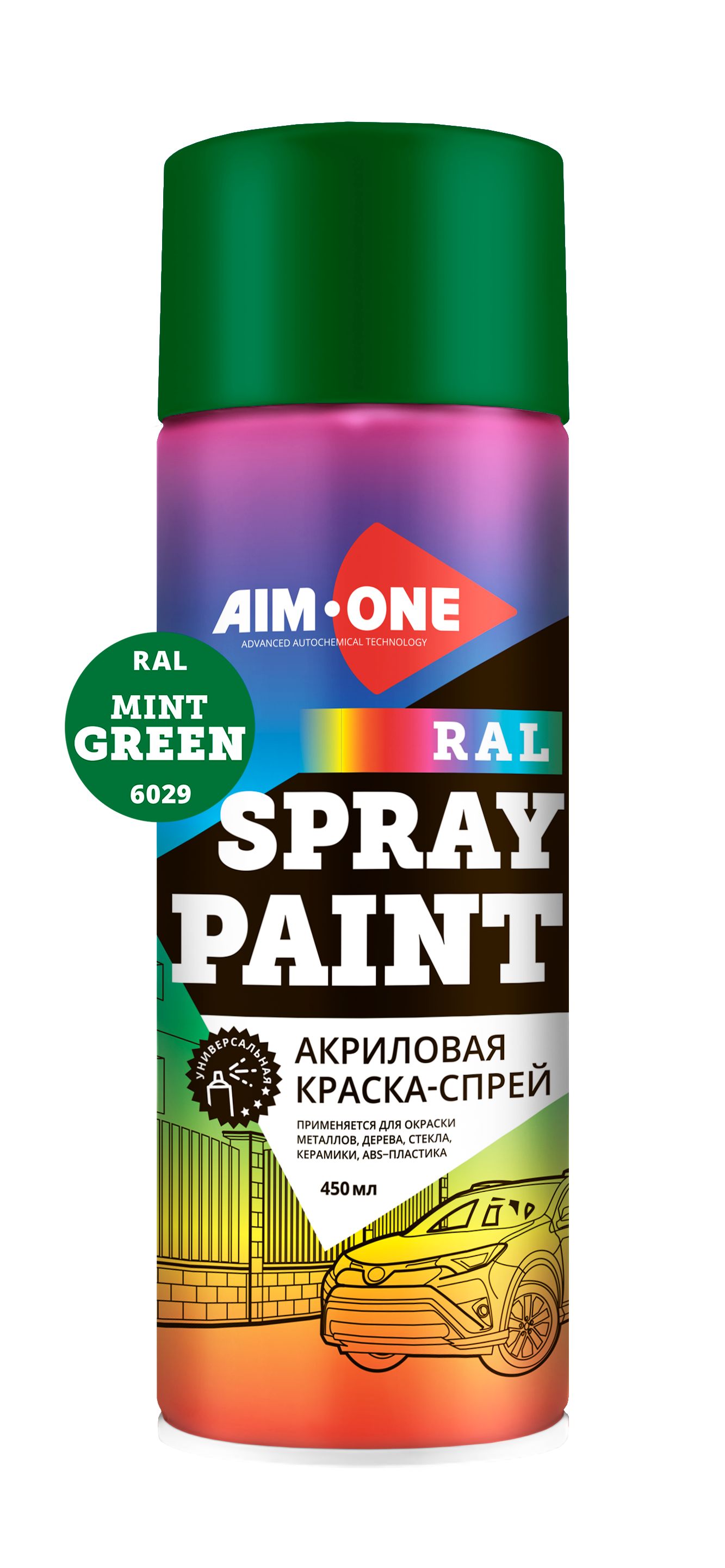 AIM ONE Acryl Spray paint mint green RAL 6029 450 OZON 1763969959
