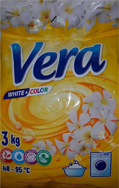 Стиральный порошок Vera Универсал, для ручной стирки, бесфосфатный, 3 ...