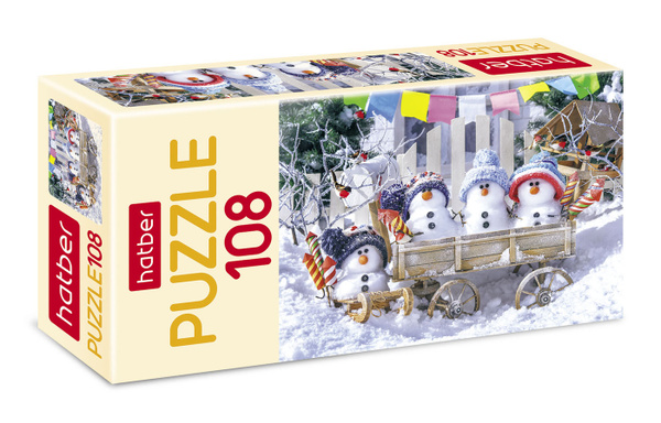 Пазлы Hatber "Забавные Снеговики" 108 элементов 300х210 мм - купить с доставкой по выгодным ...