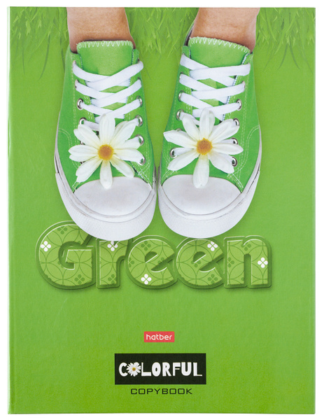 Тетрадь Hatber "GREEN" на 4-х кольцах, 120 листов в клетку, А5 формат, глянцевая ламинация ...