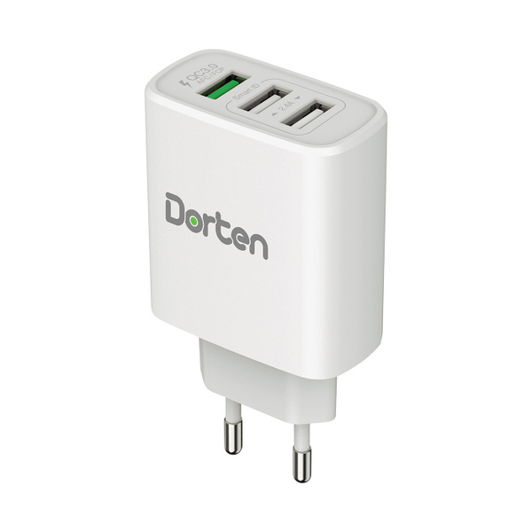 Сетевое зарядное устройство DORTEN Smart ID Quick Charger, 30 Вт, USB 3 ...