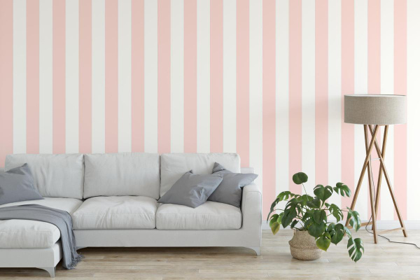 Полосатые розово-белые обои decoracion #7011503, 400х280см - купить по ...