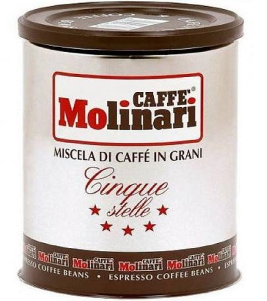 Кофе Caffe Molinari в зернах CINQUE STELLE 5 Звёзд упаковка 250 гр ...