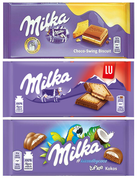 Шоколад Milka Cream & Biscuit + LU + Bubbly Coconut (3 шт) - купить с ...