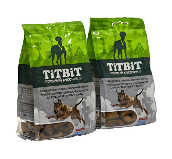 Подушечки Titibit с начинкой со вкусом ягненка и сыра 95г х 2шт ...