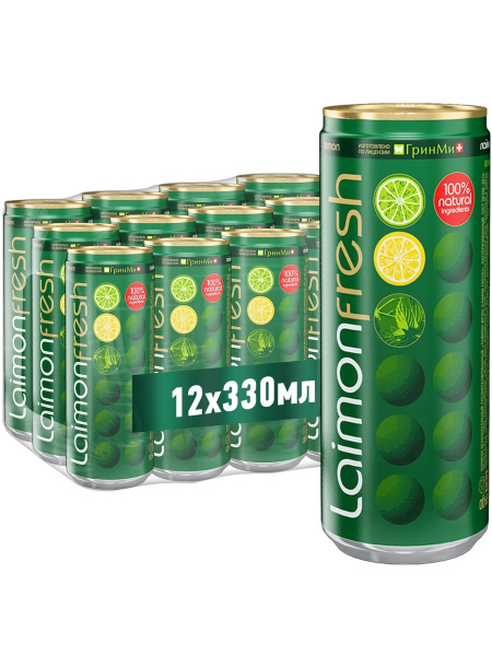 Напиток газированный Laimon Fresh (Лаймон Фреш) 0,33 л х 12 банок ...