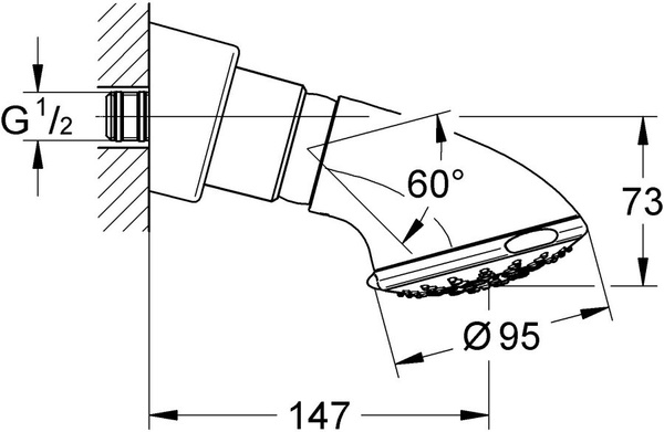 Верхний душ Grohe Relexa 100 Five 27062000 - купить с доставкой по ...