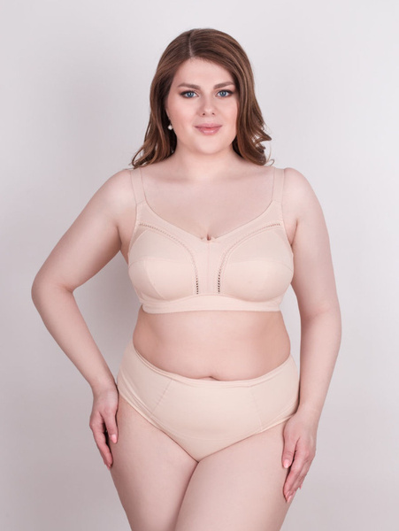Бюстгальтер Женский Milavitsa мягкая чашка без каркаса, размер 85E бежевый Полиамид Беларусь ...