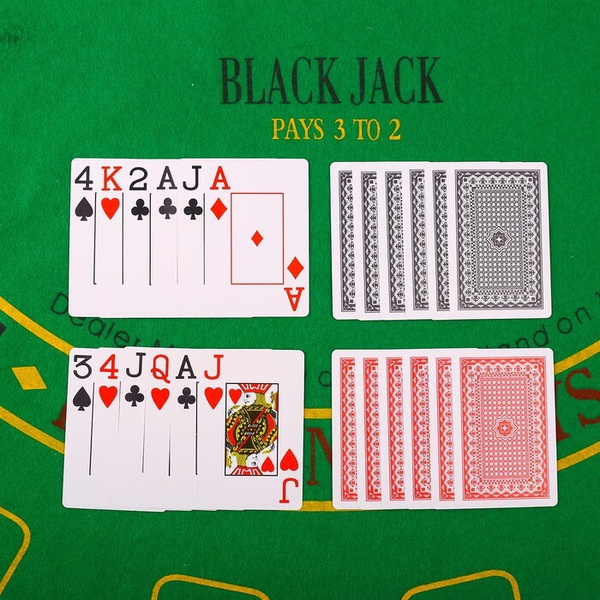 Карты игральные пластиковые 54 шт, 28 мкм, карта 6.5 х 9 см, черные ...