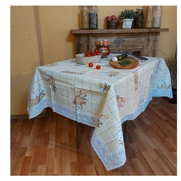 Скатерть прямоугольная Meiwa F-10 122x152 cm, бежевая - купить в ...
