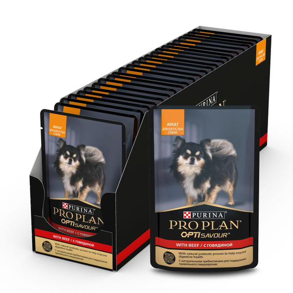 Purina Pro Plan Adult OptiSavour Beef / Влажный корм (Паучи) Пурина Про ...