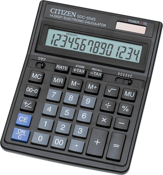 Калькулятор бухгалтерский Citizen SDC-554 S черный 14-разр. - купить с ...