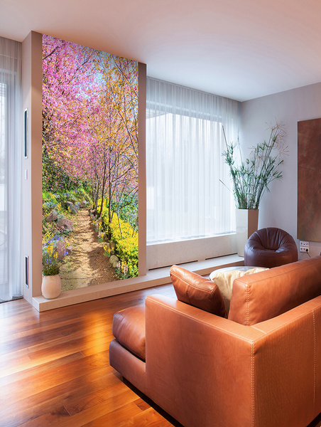 Фотообои 3d флизелин на стену DIVINO Decor "Весеняя дорога 100 х 270 ...