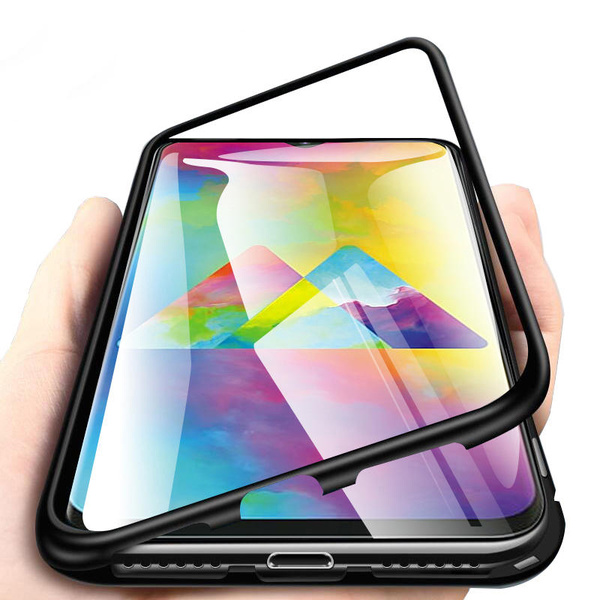 Магнитный чехол бампер MyPads из закаленного стекла и металла для ...