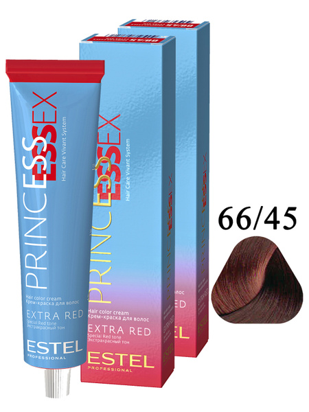 ESTEL PROFESSIONAL Крем-краска PRINCESS ESSEX EXTRA RED для окрашивания волос 66/45 тёмно-русый ...