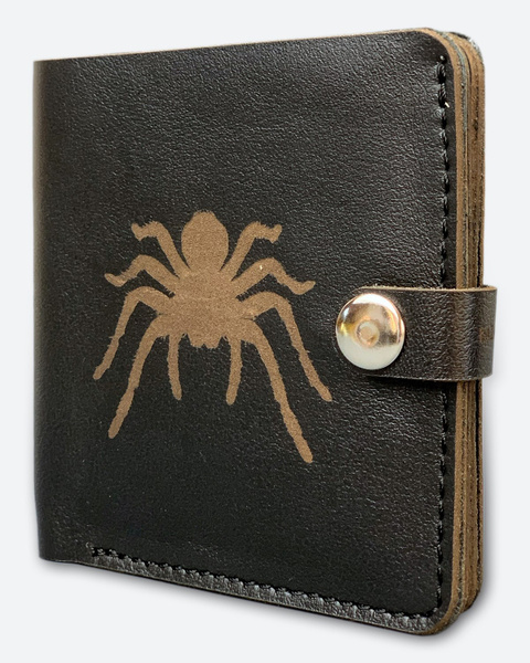Мужской кошелек маленький с отделением для мелочи кожаный KAZA Mancube Паук черный купить на ...