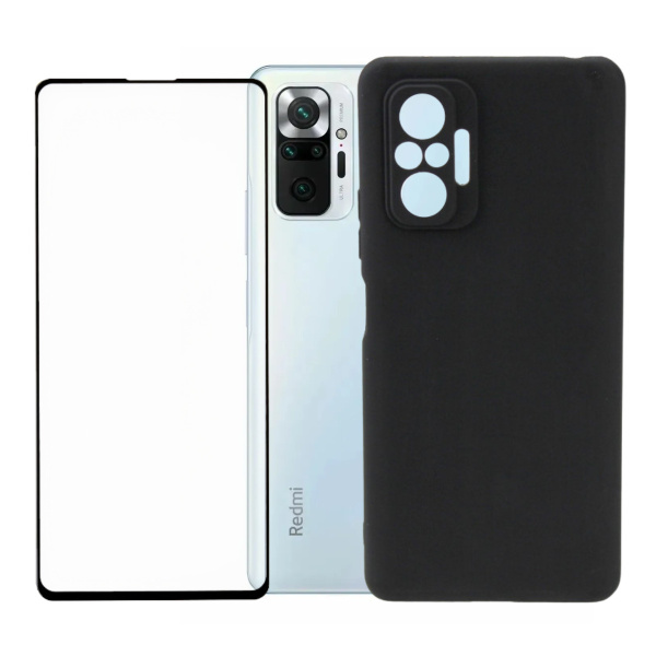 Комплект 2 в 1: Защитный чехол №80 + стекло на Redmi Note 10 Pro ...