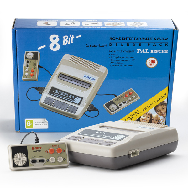 Игровая приставка 8 bit Steepler, 300 встроенных игр, 2 джойстика, световой пистолет купить на ...