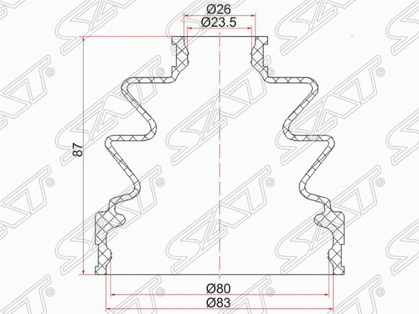 Пыльник шруса MITSUBISHI PAJERO SPORT KH# 08-/TOYO C1054 SAT - SAT арт ...
