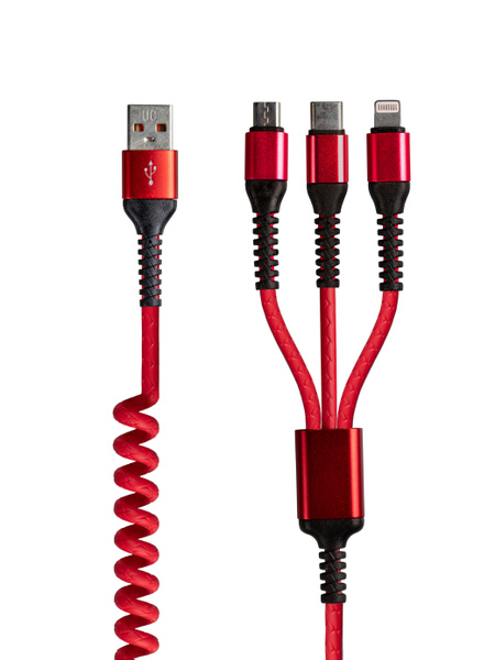 Кабель для зарядки 3в1 USB Type-C, Lightning 8 pin, microUSB ...