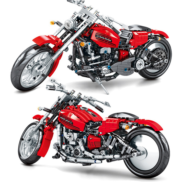 WiMi, Конструктор для мальчиков, мотоцикл Harley davidson красный, 782 ...