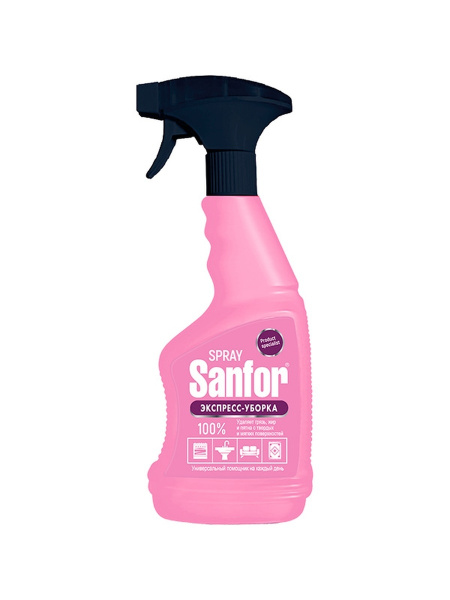 Sanfor Средство чистящее ЭКСПРЕСС-УБОРКА для твердых и мягких поверхностей 500 мл // купить на ...