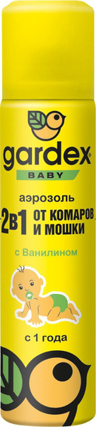 Gardex / Аэрозоль Gardex Baby 2в1 от комаров и мошки 80мл 1 шт - купить с доставкой по выгодным ...
