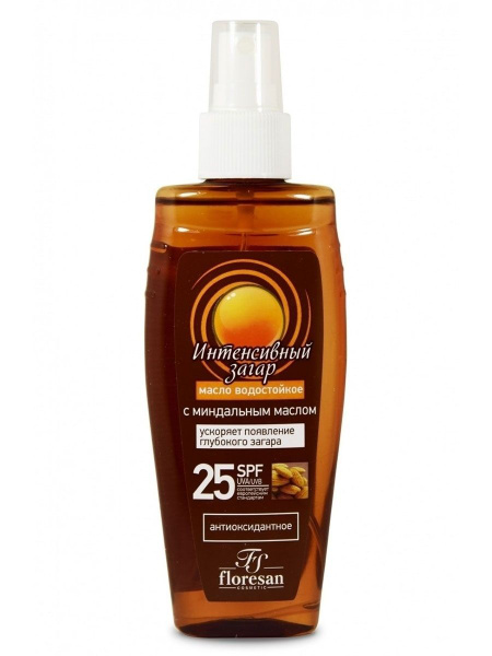 Floresan Масло водостойкое Защита от солнца Интенсивный загар, SPF 25 ...