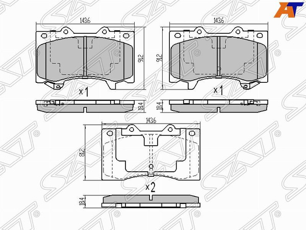 Колодки тормозные SAT ST-D1060-1LB2A Передние - купить по низким ценам ...