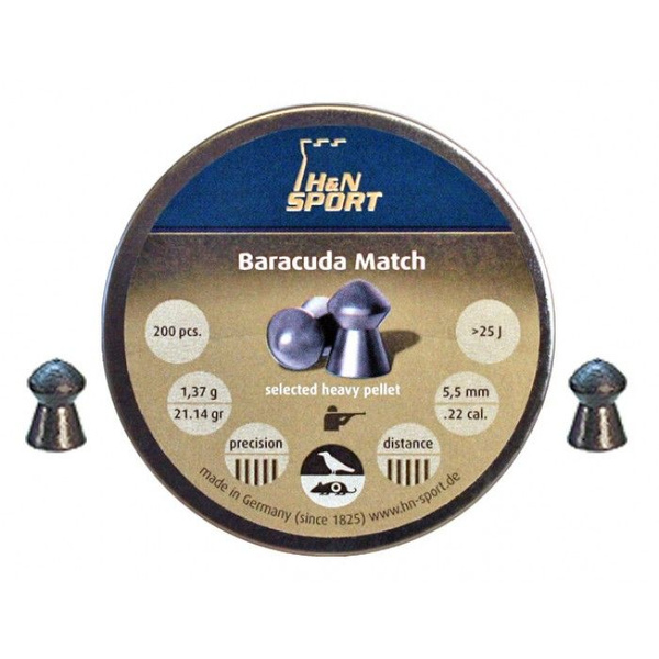 Пули для пневматики H&N Baracuda Match 5,52 мм 1,37 г (200 шт) - купить ...