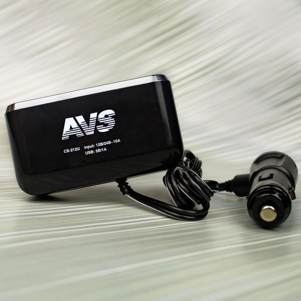 Разветвитель прикуривателя AVS 12/24V (на 3 выхода + USB) CS317U / Автомобильное зарядное ...