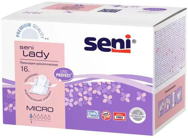 Seni Lady Micro, прокладки урологические, 16 шт. - купить с доставкой ...