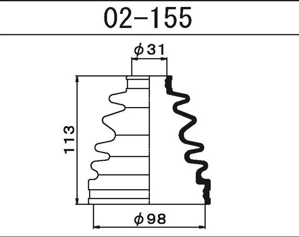 Пыльник шруса внутреннего Maruichi 02-155 - MARUICHI RUBBER арт. 02-155 ...