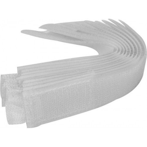 Лента тканая Velcro для стяжки кабеля на липучке 300мм, 10шт (белая ...