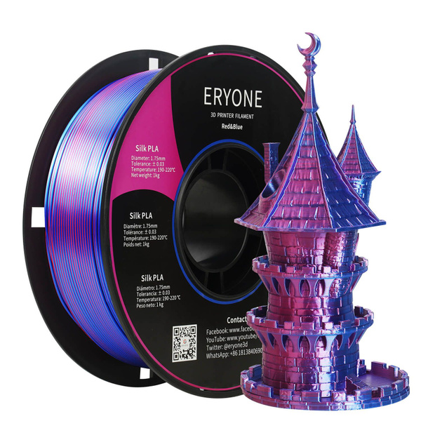 Филамент ERYONE Silk Dual-Color PLA RED&BLUE, 1kg Spool, 1.75mm ...