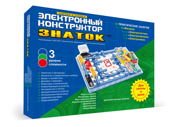 Электронный развивающий конструктор ЗНАТОК "Для школы и дома" 999 схем ...