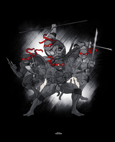 Открытка "Teenage Mutant Ninja Turtles Red, Black & White" - купить с ...