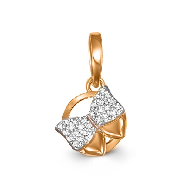 585GOLD Подвес Бабочка с фианитами из красного золота 375 пробы купить ...
