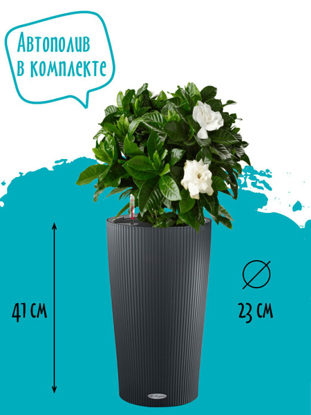 Кашпо для цветов напольное высокое с автополивом уличное Lechuza ...