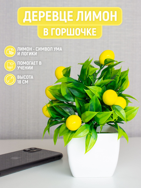 Купить Искусственные цветы LAXMI_bijou деревце в горшке лимон 18 см по ...