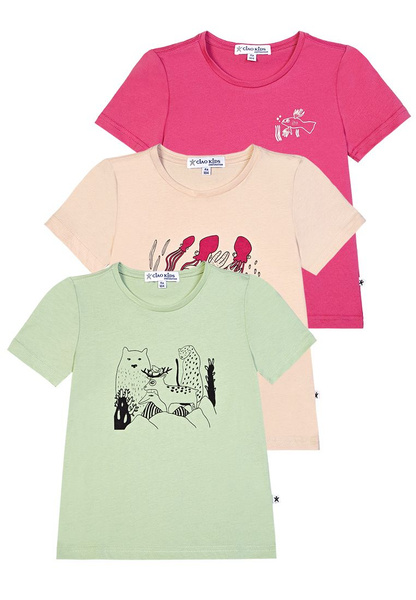 Комплект футболок Ciao Kids collection, размер 116, цвет фуксия, светло ...