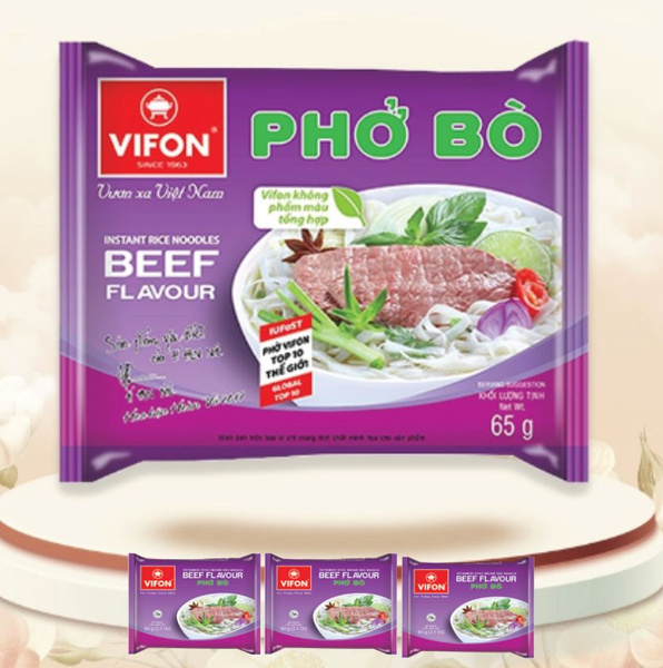Лапша быстрого приготовления Pho Bo - Фо Бо со вкусом говядины, 3 шт ...