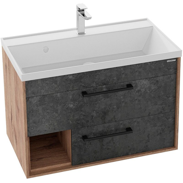 Тумба подвесная под раковину в ванную комнату Grossman Реал 80 108009 ...